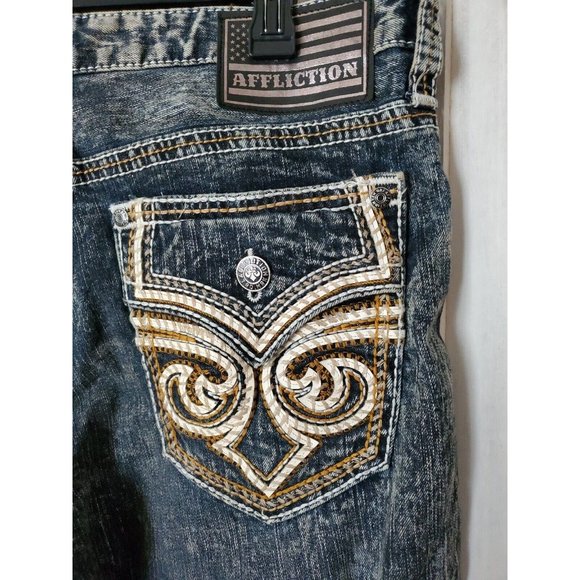 Affliction | Jeans | Affliction Mens Denim Jeans Ace Condor Embroidered ...